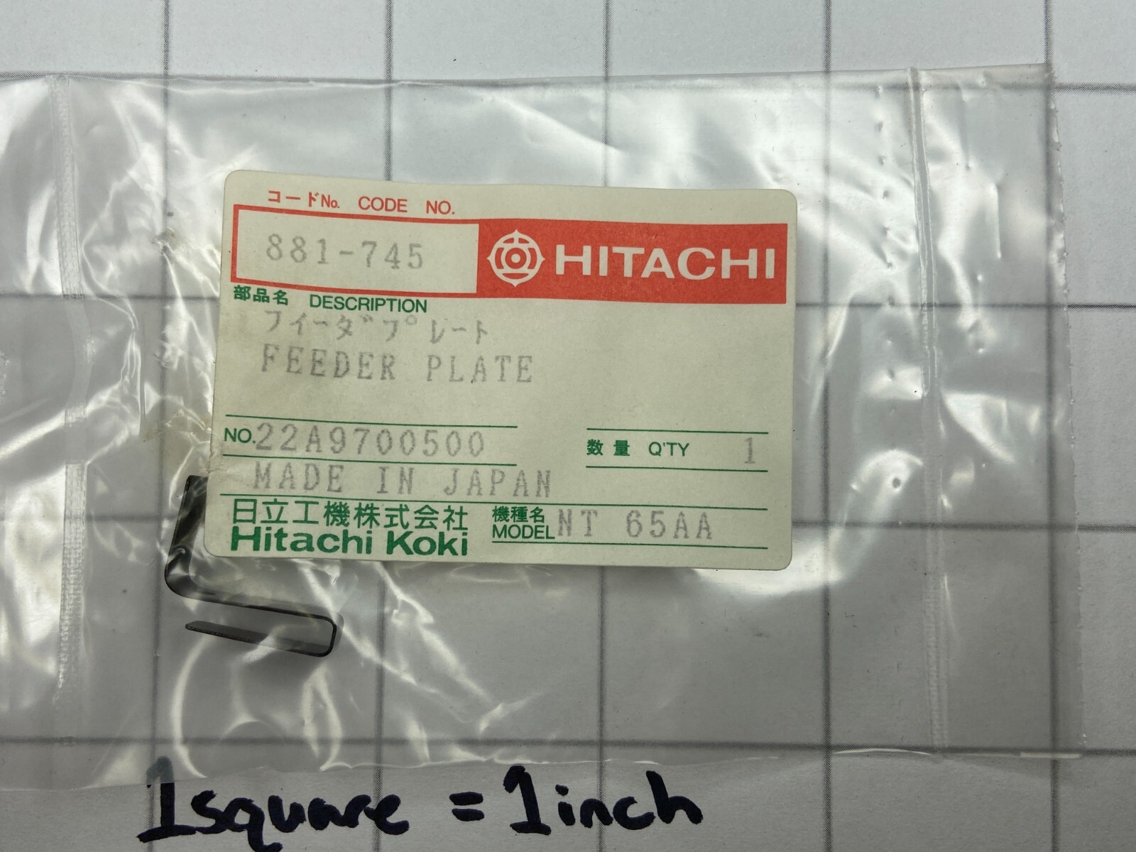Genuine Hitachi 881-745 881745 Feeder Plate For NT65AA NT65MA NT65MA2 ...