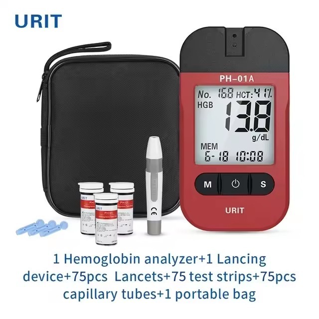 URIT Blood Hemoglobin Test Kit + 25 Test Strips, Hemoglobin Test for ...
