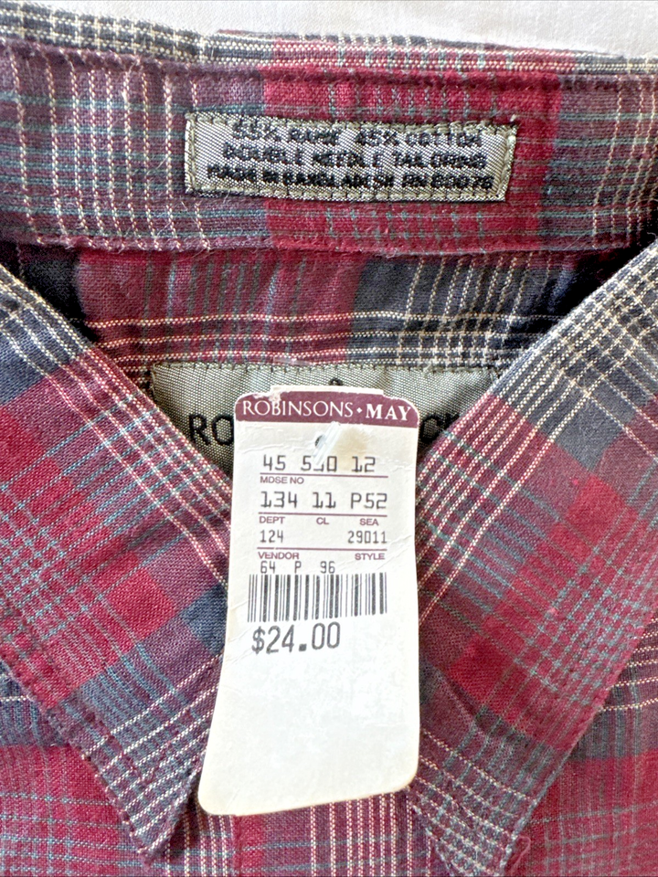 Vintage Robert stock Plaid shirt Robinsons May Men’s XL | eBay