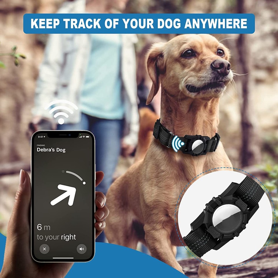 Dog Collar, Reflective Air Tag Dog Collar for - Adjustable Heavy3863 ...