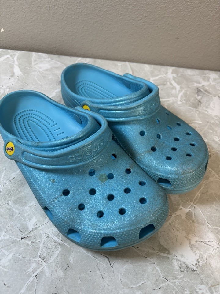 Crocs Peeps Collab Blue Sugar Coated Sparkle Limited Easter Men 7 Women ...
