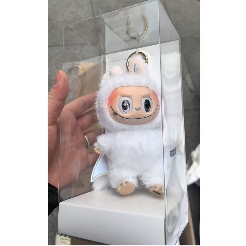 New POP MART The Monsters Zimomo White Angel Labubu Plush Doll 17cm Toy ...