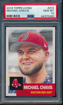2019 Topps Living Set #203 Michael Chavis RC Rookie PSA 10 Gem Mint SP ...