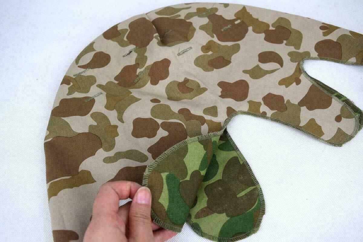 WWII WW2 US USMC MARINE P42 HBT FROG SKIN CAMO REVERSIBLE HELMET COVER ...