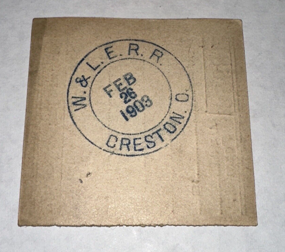 Wheeling Lake Erie Railroad Train Ticket Stub Half Fare Pass Badge ...