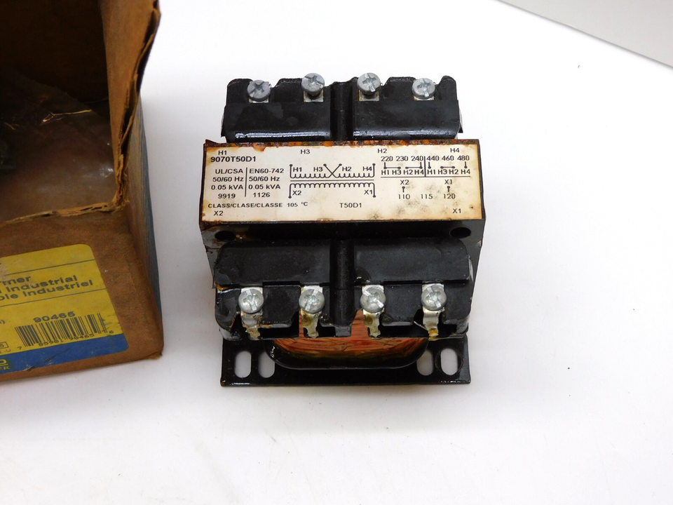 SQUARE D 9070T150D1 INDUSTRIAL CONTROL TRANSFORMER 240/480V PRI 120V ...