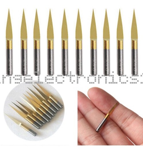 5PCS 3.175mm Carbide PCB Engraving Bits CNC Router Tool 10 Degrees 0 ...
