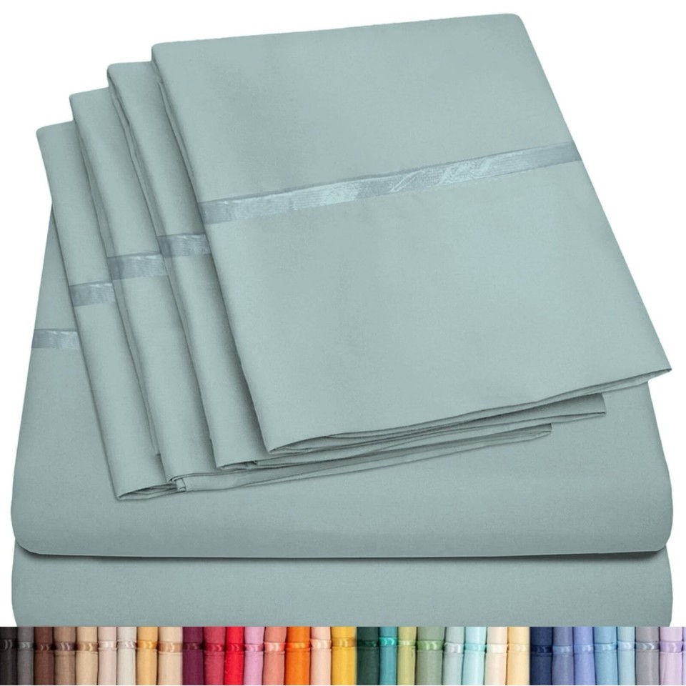 6 Piece Premium Bamboo Sheet Set, Deep Pockets, 50 Colors, 2200 Count ...