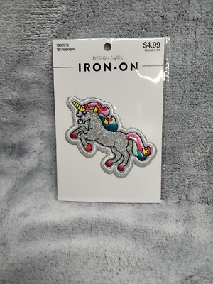 1pc Silver Unicorn Iron-On Patch Applique Hobby Lobby Wearable Art ...