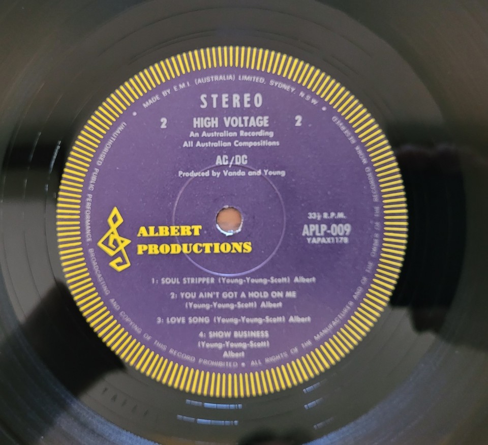 AC/DC High Voltage 1980 AUSTRALIA Albert Productions VG/VG+ CLEAN VINYL ...