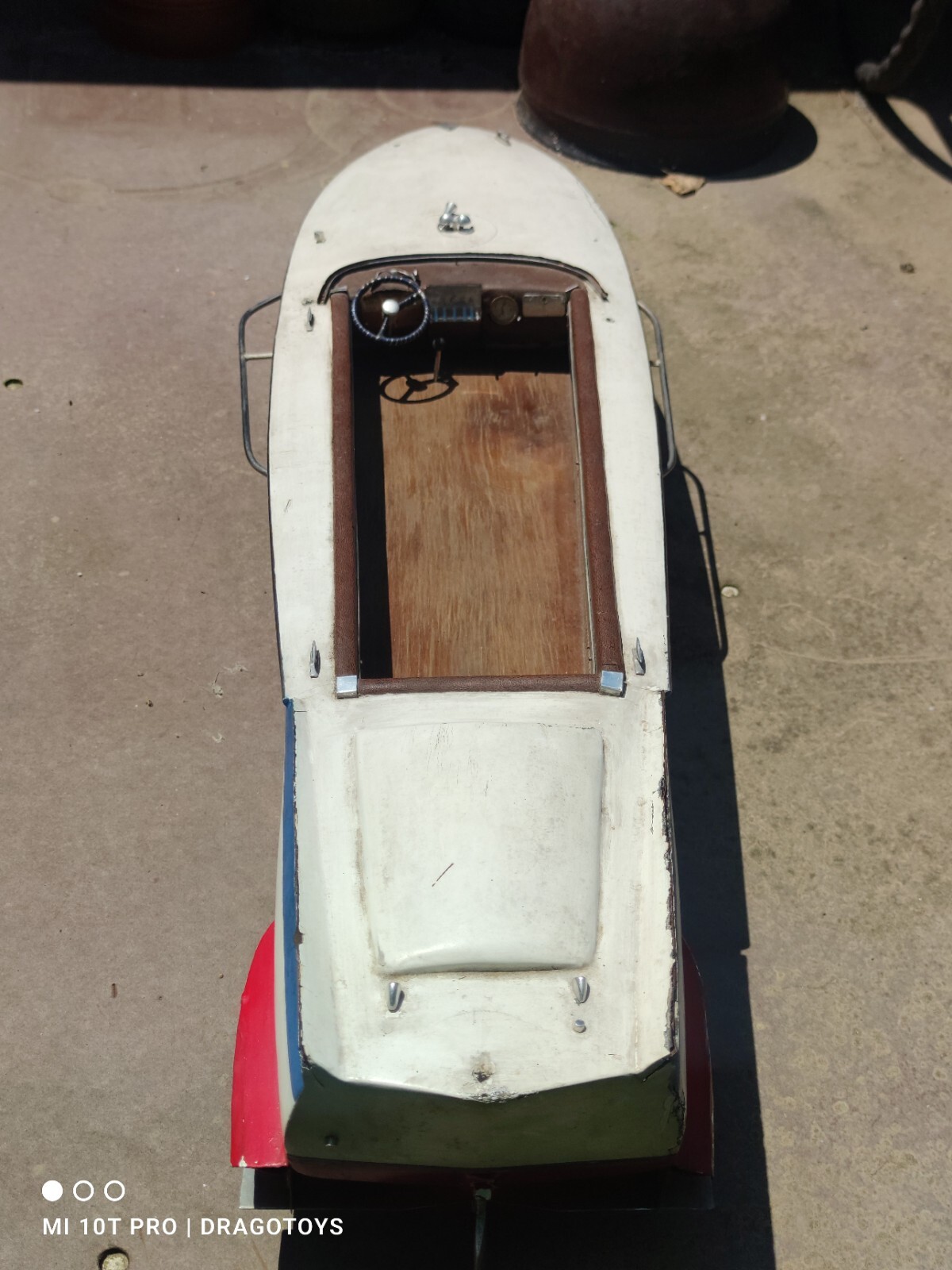 VINTAGE SPEED BOAT TOY MODEL HANDMADE WOOD METAL LARGE HEAVY PARTS | eBay