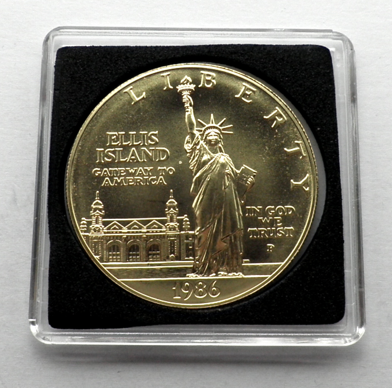 US 1 DOLLAR 1986 P BU Statue of Liberty, Gold Plated Edition & COA ...