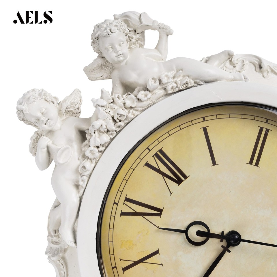 11.4x9.7 Inch Vintage Wall Clock Angel Ornated European Style ...