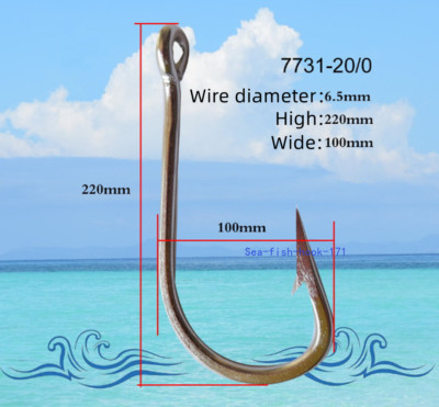 1Pcs Big Game Tuna Fishing Hooks Strong Saltwater Stainless Steel Fish ...