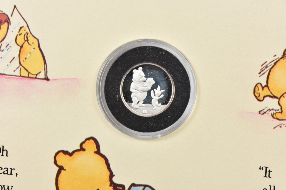 Rarities Mint Winnie The Pooh Happy Birthday 1/10 Oz Silver Coin W ...