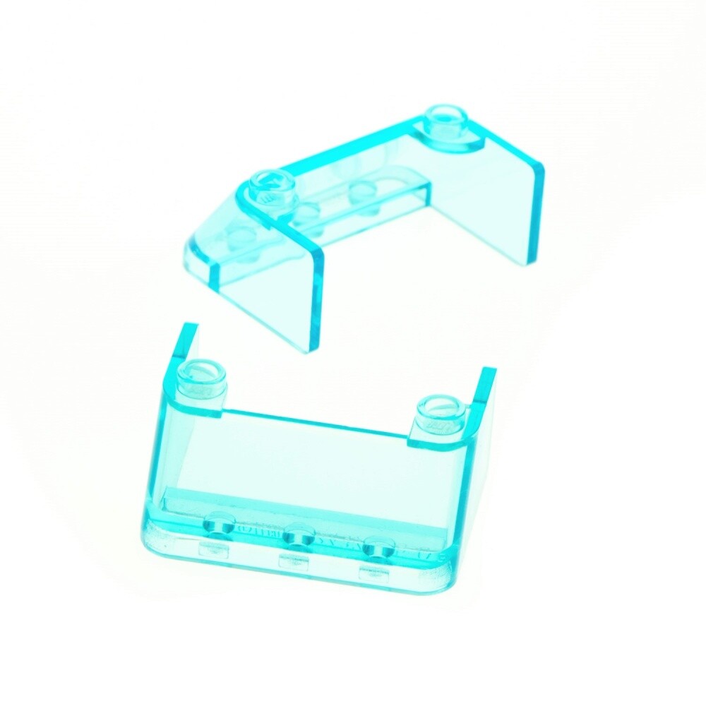 2x Lego Windshield 3x4x1 Transparent Light Blue Car Cockpit Window 2437 ...