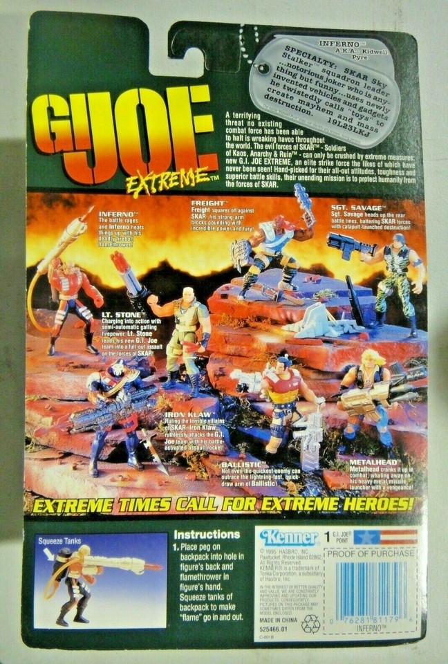 GI Joe Extreme "Inferno" with FIrebolt Flamethrower Action Figure ...