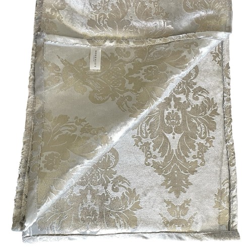 Indigo Home Damask Luxury Table Runner Velvet Brocade Gold Gray Metallic 16x90" | eBay