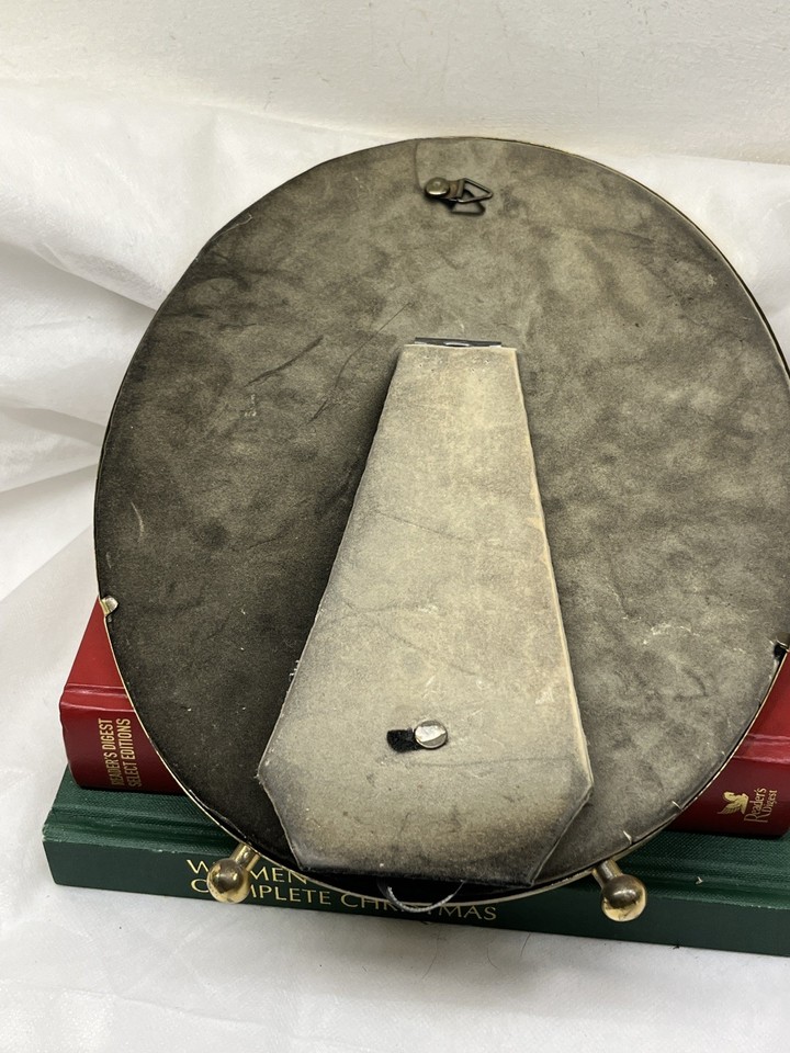 Large Vintage Oval Solid Brass Frame With Ball Feet Hang Or Stand | eBay UK