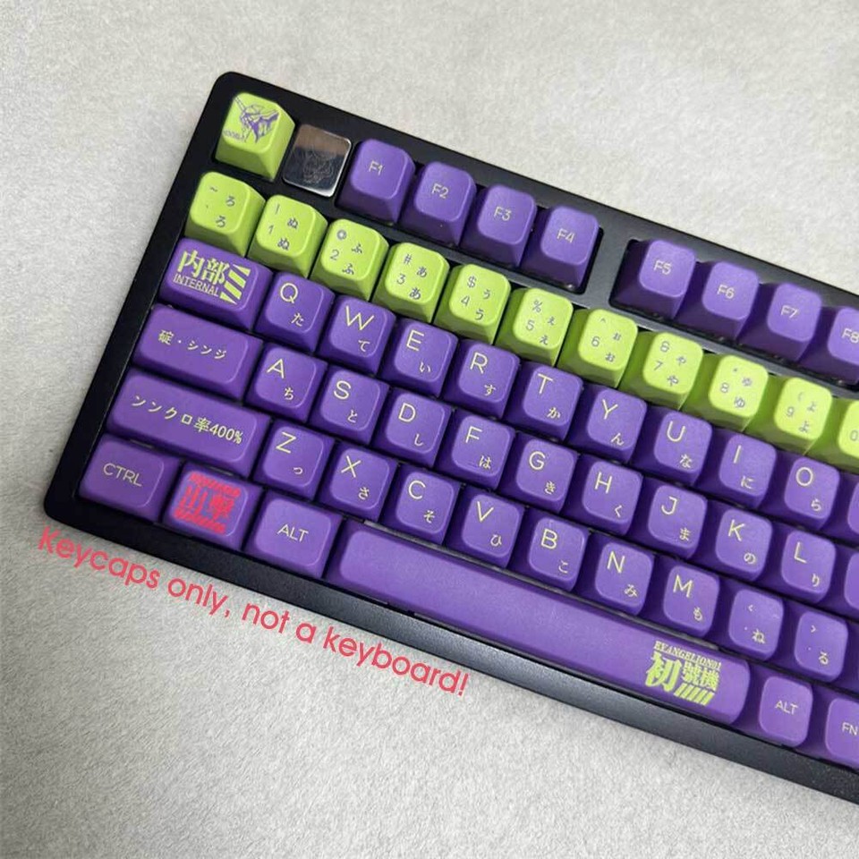 EVA-01 NEON GENESIS EVANGELION Keycaps PBT MDA Profile fits Mechanical ...