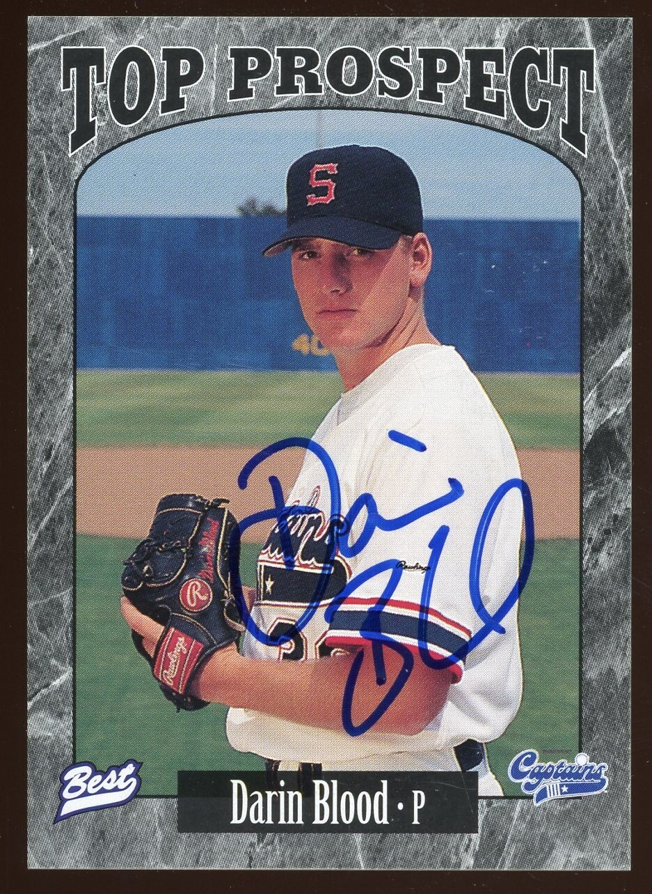1997 Shreveport Captains DARIN BLOOD Signed Card autograph AUTO giants ...
