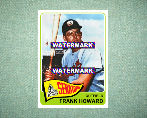 Frank Howard Washington Senators 1965 Style Custom Baseball Art Card | eBay
