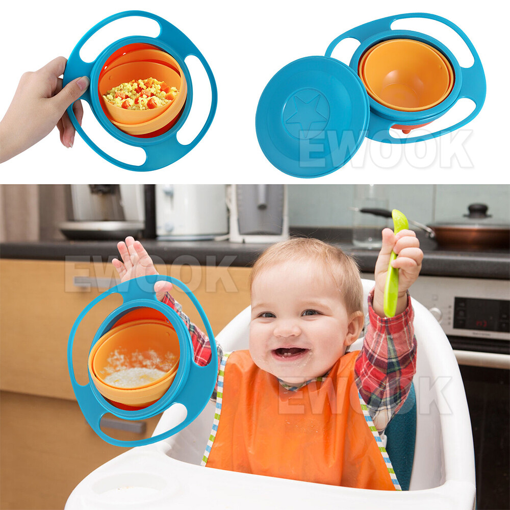 Baby Kids Feeding Bowl Magic 360 degree Rotating Gyro Toddler Infants ...
