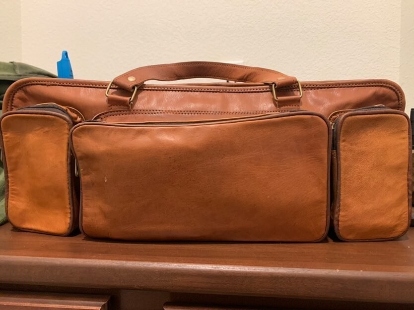 Genuine Natural Leather Knife Culinary Bag Carry Storage Chef Organiser ...