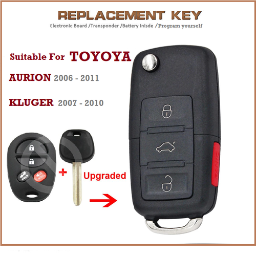 1 x REMOTE FLIP KEY Car Key Suitable for Toyota Aurion or Kluger 2006 ...