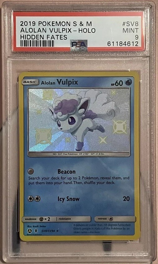 Alolan Vulpix #SV8 Pokemon 2019 Hidden Fates PSA 9 | eBay