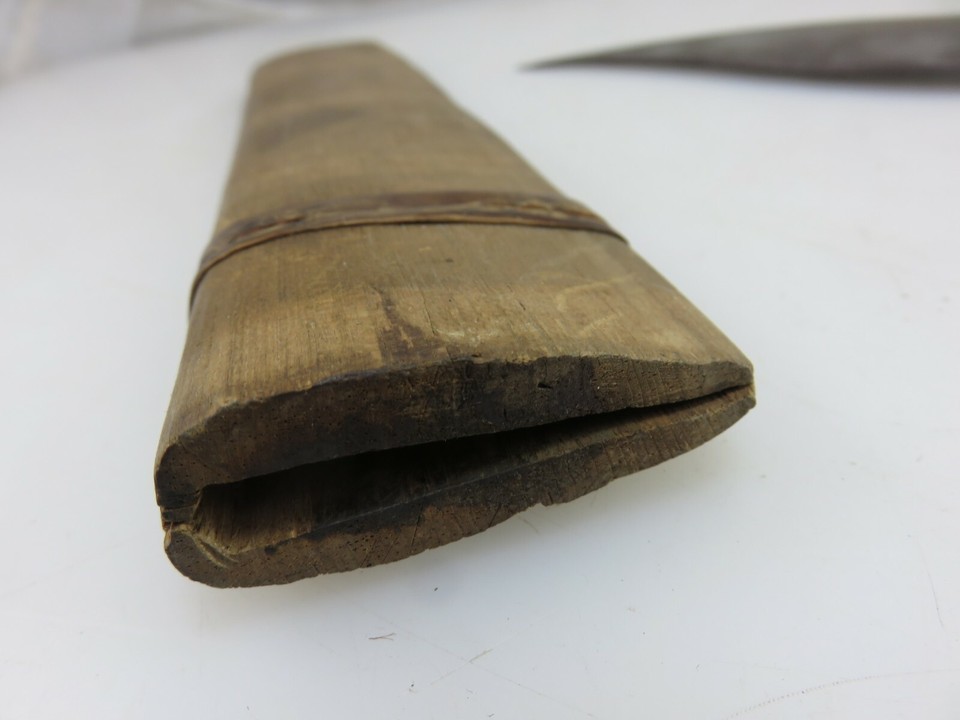Asian Thai Enep Knife With Wood Handle And Sheath 8.5" Long Blade ...