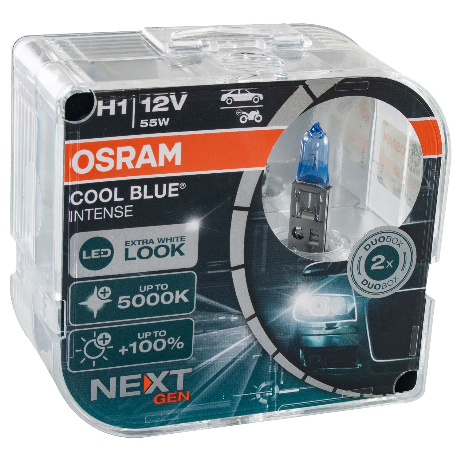 OSRAM H1 COOL BLUE INTENSE DuoBox 5000 K 1550 lm 64150CBN-HCB Glühbirne ...