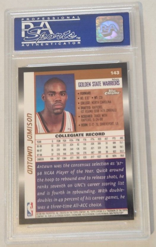 1998 Topps Chrome REFRACTOR Antawn Jamison Rookie #143 HOF 1998 Topps Chrome REFRACTOR Antawn Jamison Rookie #143 HOF