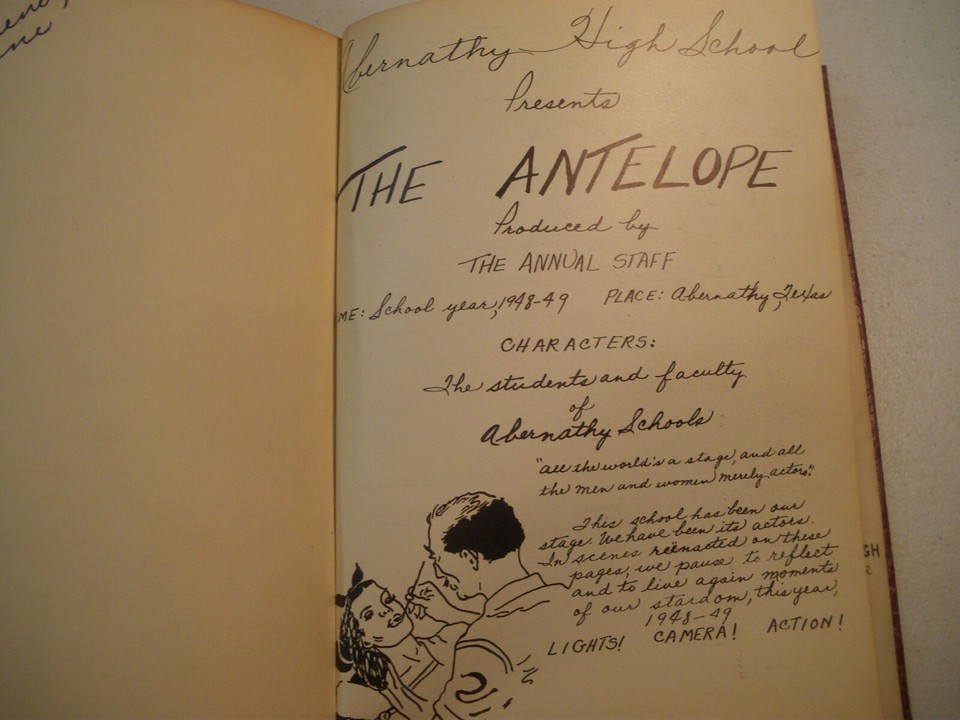 Abernathy High School 1949 (Antelope) Texas yearbook | eBay