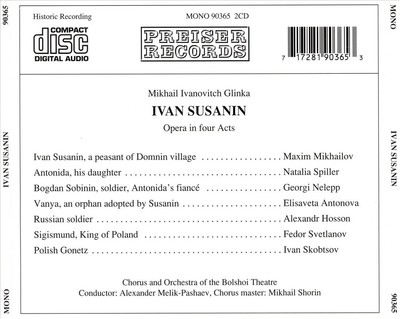 ALEXANDER MELIK-PASHAEV MIKHAIL IVANOVITCH GLINKA: IVAN SUSANIN (A LIFE FOR THE 717281903653| eBay