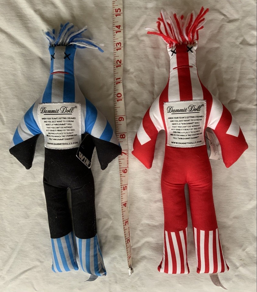 Two Dammit Dolls Original WIN 00 Red Blue White Stripes | eBay