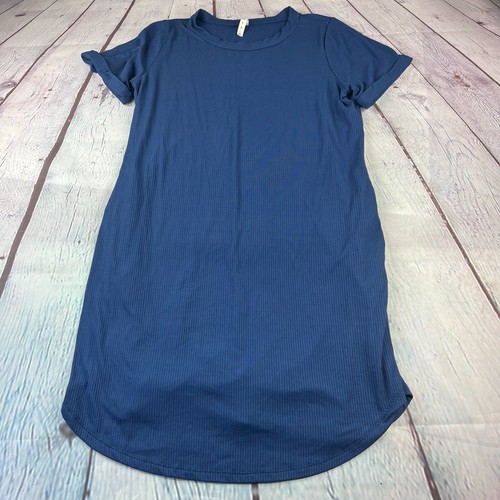 mts Womens Short Sleeve Blue Shirt Dress Sz Large | eBay