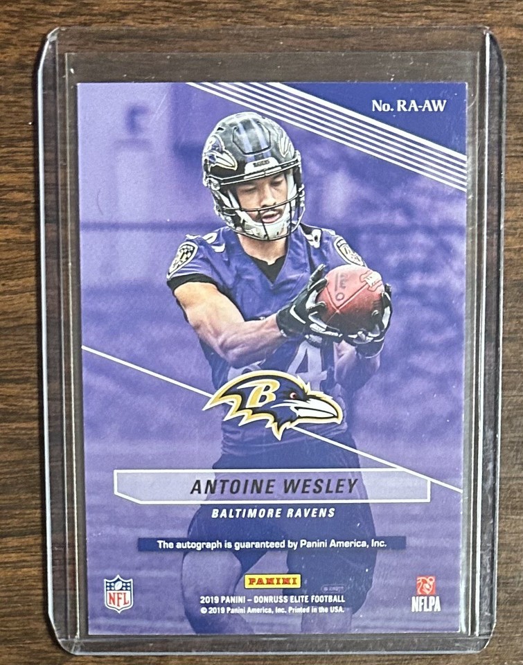 Antoine Wesley RC Rookie Autograph #474/499 Elite Ravens #RA-AW Panini ...