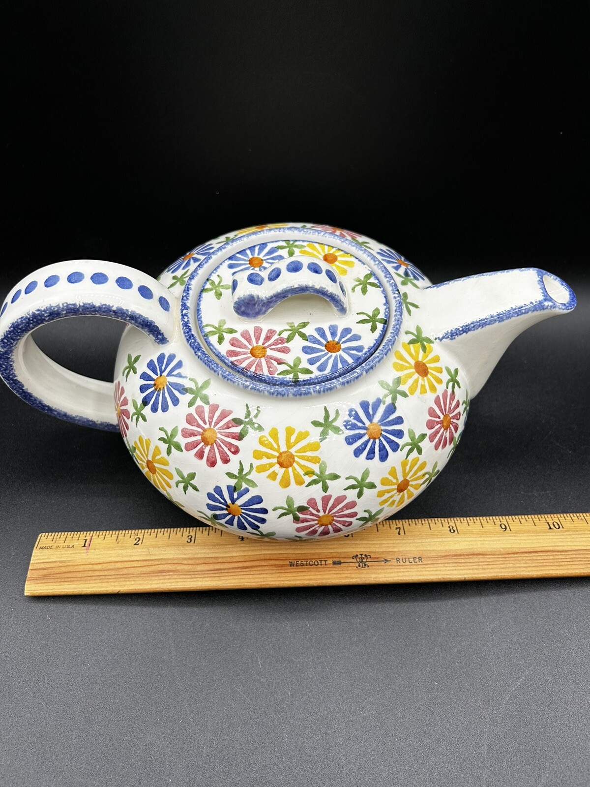 Vintage Germany Hand Painted Teapot Kettle Flowers Floral Details 3965 ...