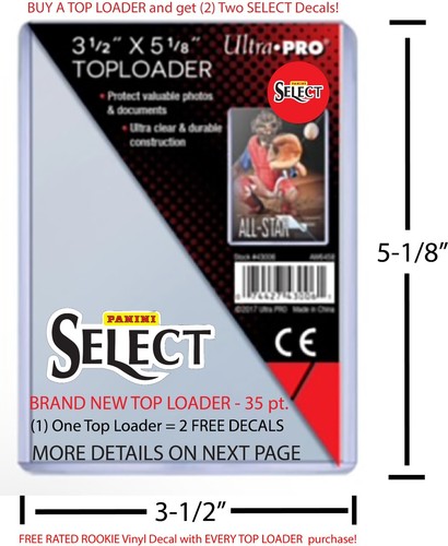 TOP LOADER STICKERS PANINI Cards PANINI SELECT Cards FREE PANINI SELECT ...