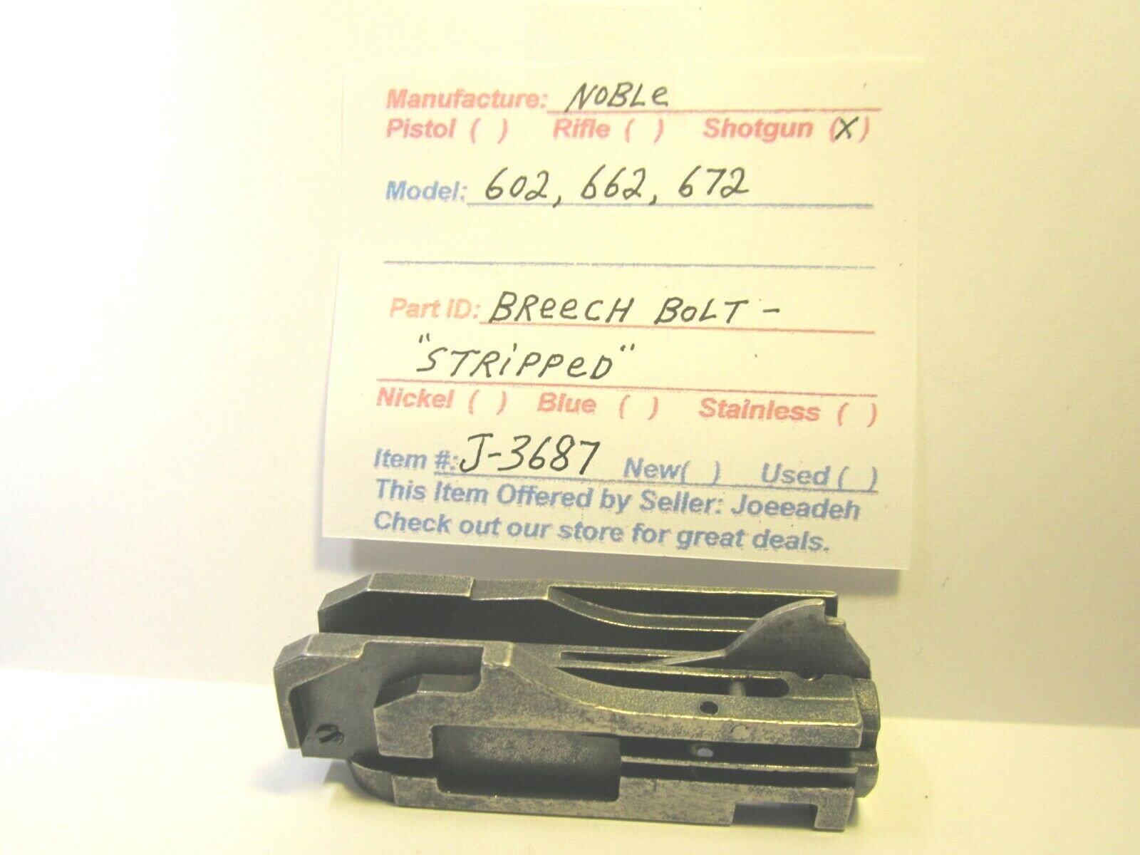 NOBLE MODEL 602, 662, 672. ( BOLT - "STRIPPED") (ITEM # J-3687) | eBay
