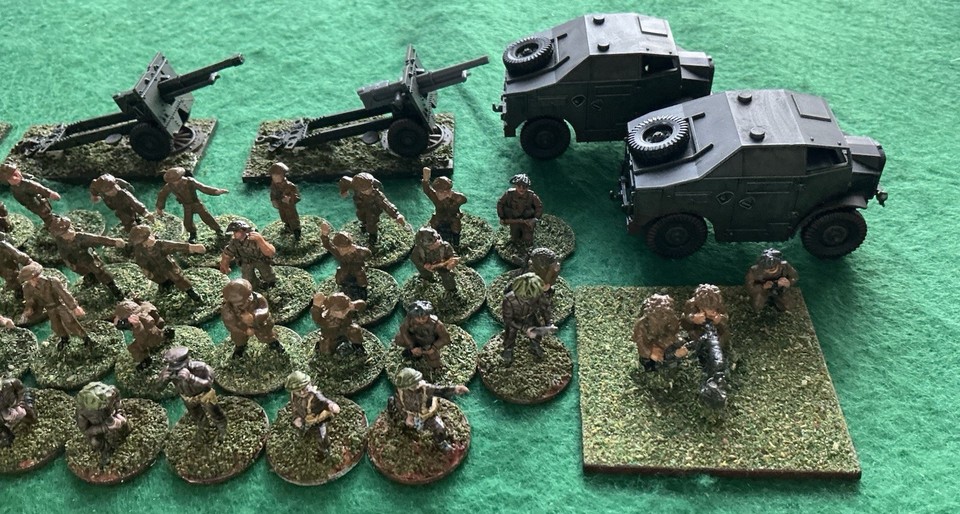 20mm WW2 Painted British Infantry And 25pounder Artillery. | eBay UK