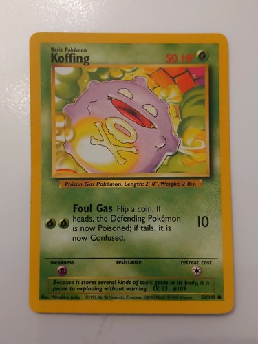 KOFFING - Base Set - 51/102 - Common - Pokemon Card - Unlimited NM/M ...