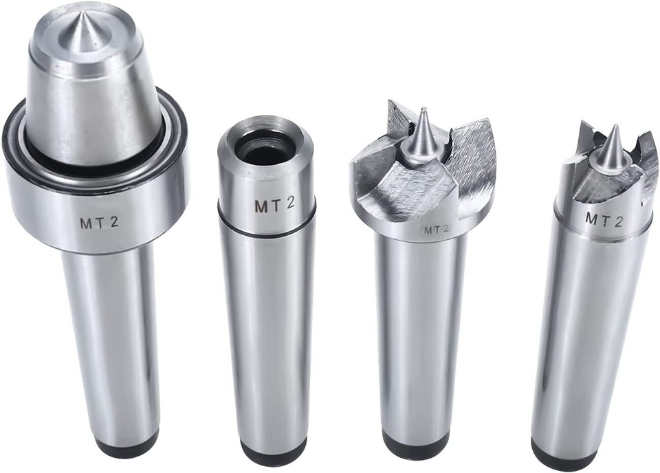 4 Pack MT2 Wood Lathe Center Kit Live Center Drive Spur Cup Set Arbor ...