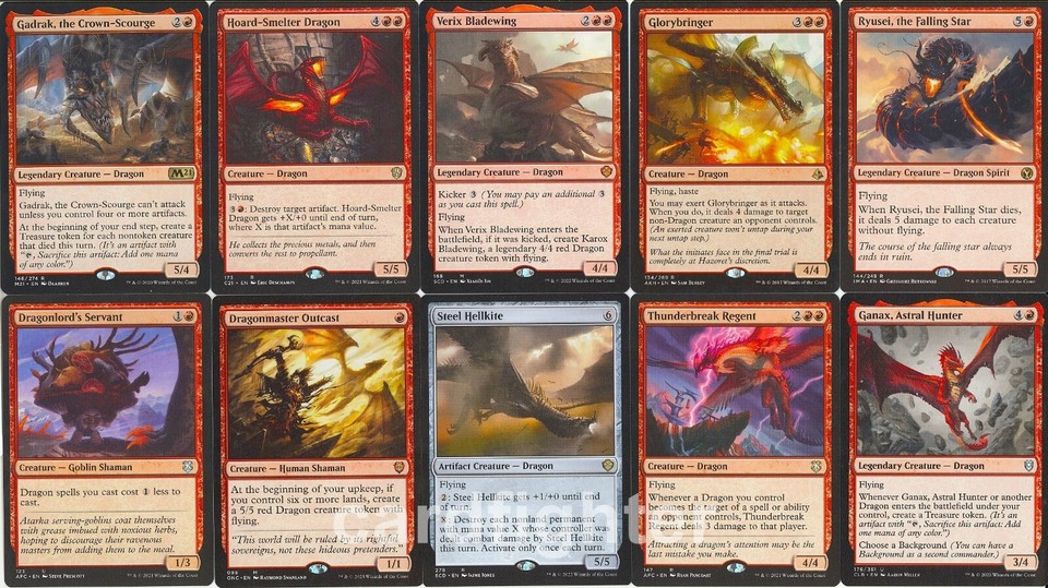 Custom Red Dragon Tribal Commander EDH Deck - Lathliss, Dragon Queen ...