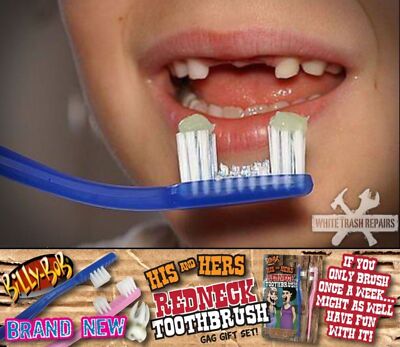 Hillbilly Redneck 2pk Toothbrush Set - Dentist Oral Doctor Office GaG ...