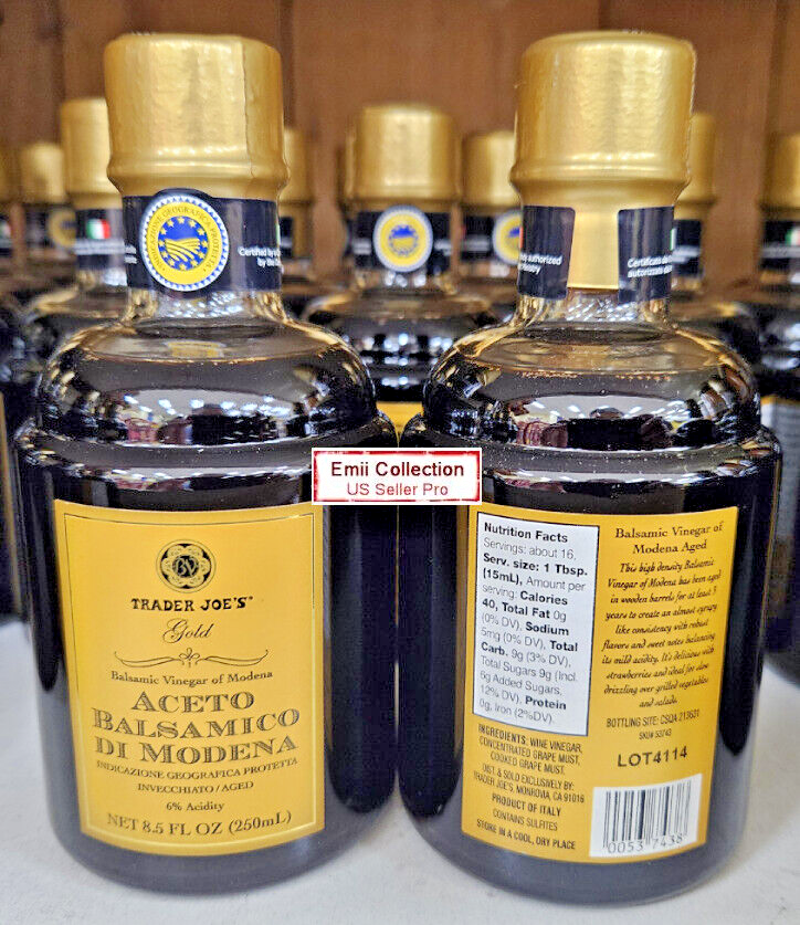 Trader Joe’s Gold Balsamic Vinegar Modena 6% Acidity 8.5fl oz 250ml (2 ...