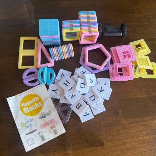 Magnetic Building Blocks Set STEM Educational Fun Magnetic Play Pastel ...