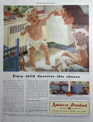 1946 American Standard Heating Pluming Sunrad Radiator Baby Vintage ...