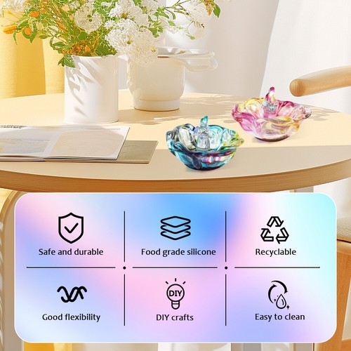 2pcs Irregular Tray Casting Ring Holder Mold Concrete Flower Shape ...